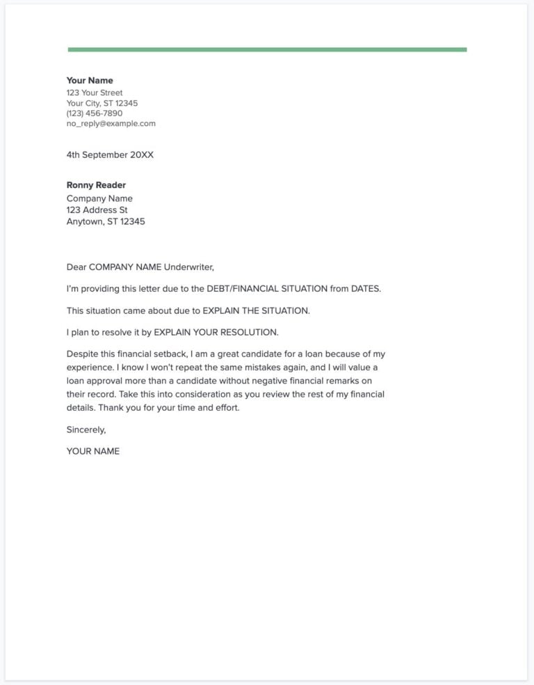 How to Write a Letter of Explanation | Template & Examples > United ...